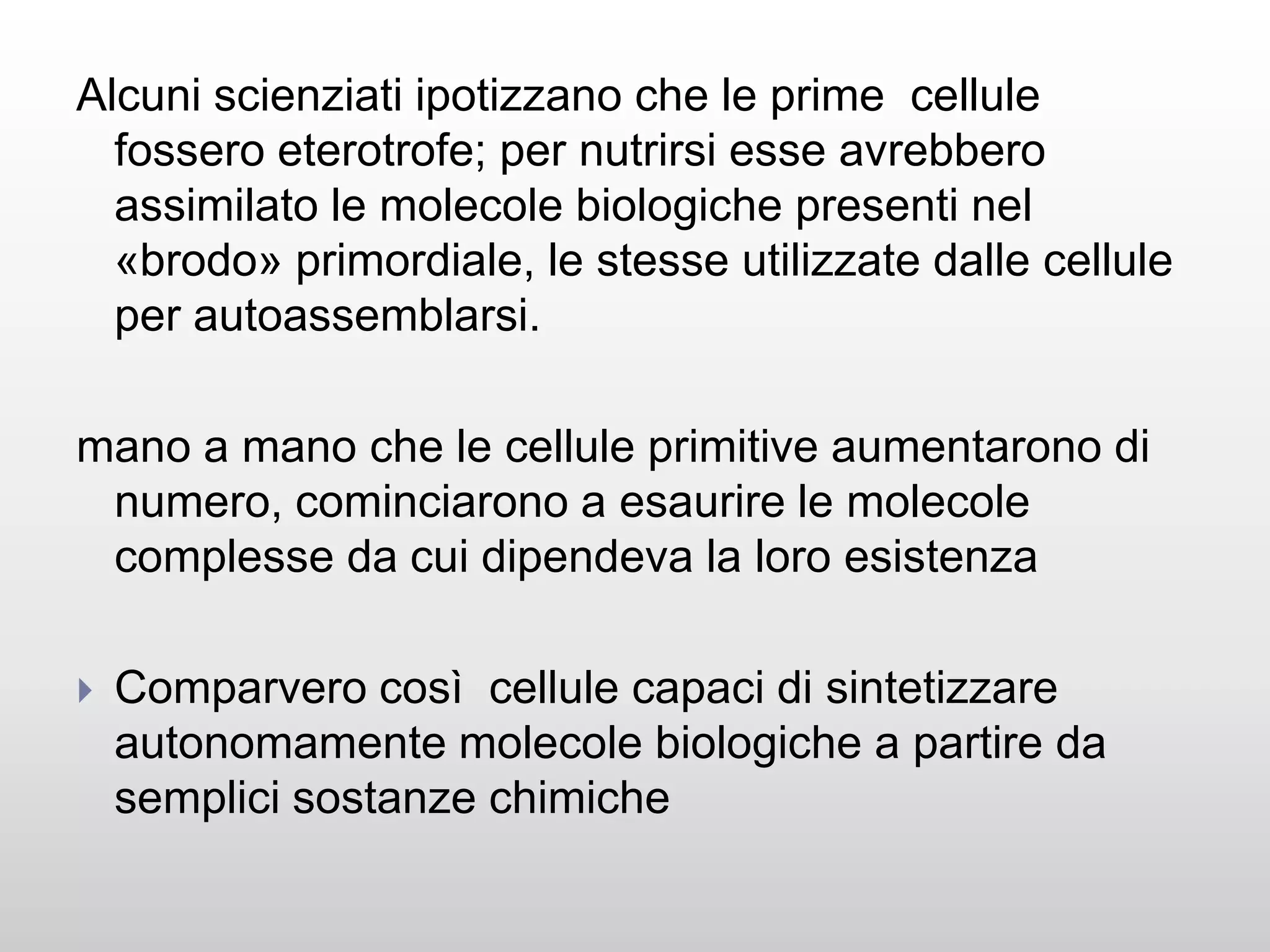 Origine ed evoluzione delle cellule | PPTX