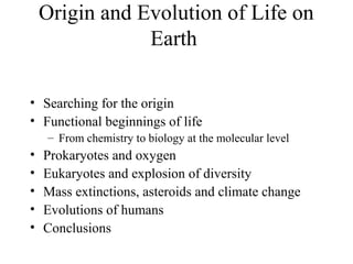 Origin & evolution of life on earth | PPT
