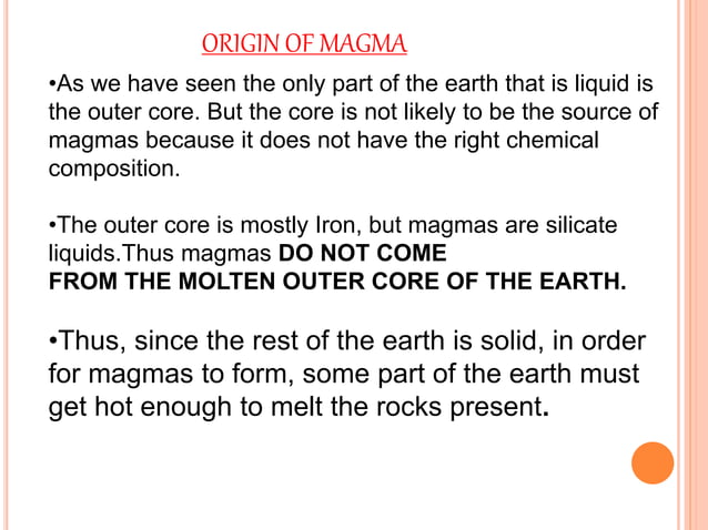 Origin& evolution of magma ,magmatism related to plate tectonics. | PPTX | Geology | Science