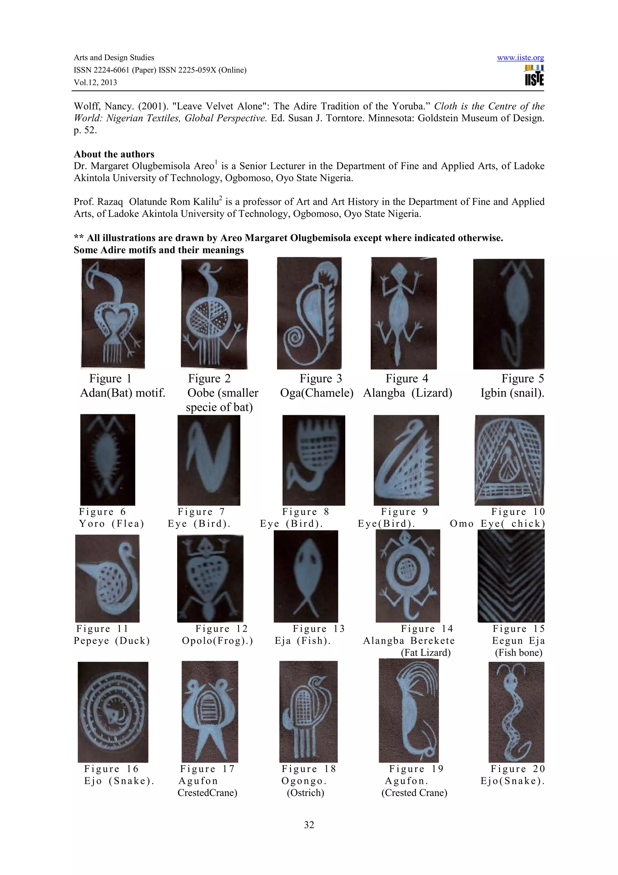 Origin of and visual semiotics in yoruba textile of adire | PDF