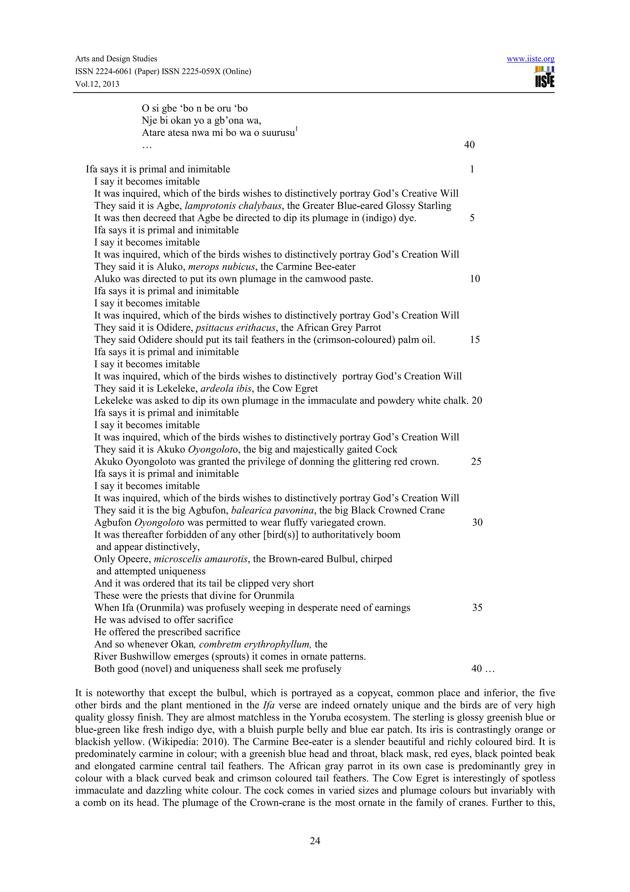 Origin of and visual semiotics in yoruba textile of adire | PDF