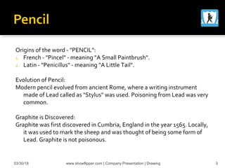 Origin of basic drawing materials | PPT