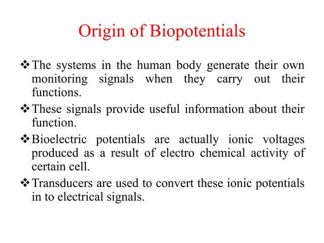 Origin of biopotentials | PPTX | Biological Sciences | Science