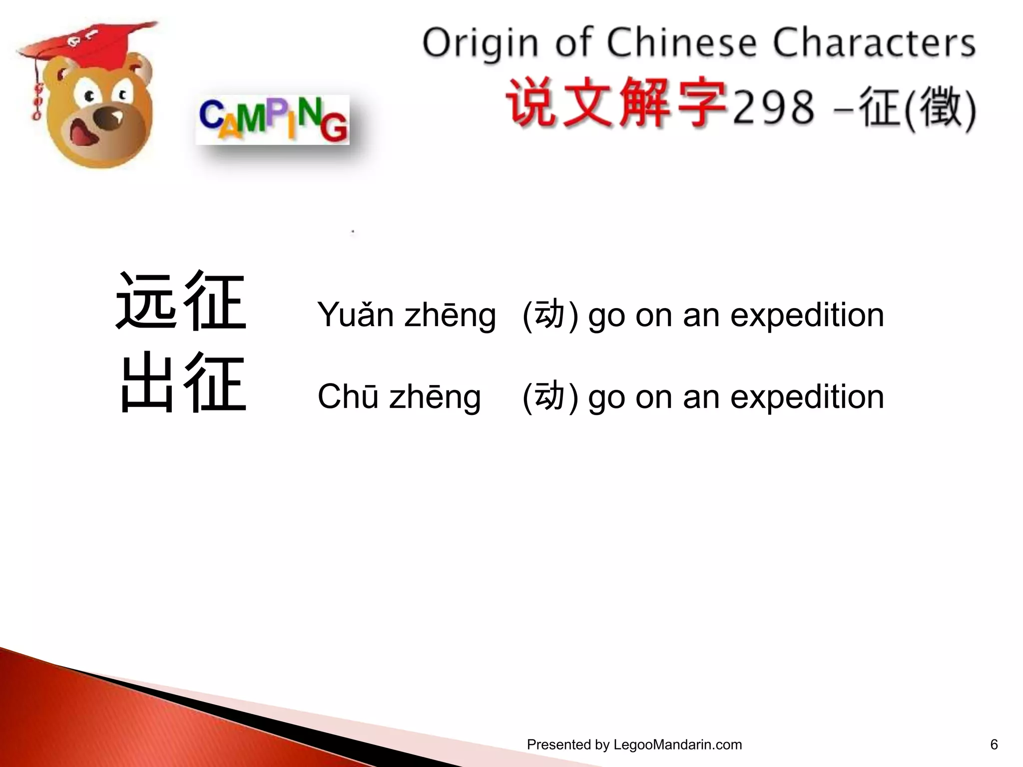 Origin of chinese characters 说文解字 298 征(徵) go on a long journey | PPTX