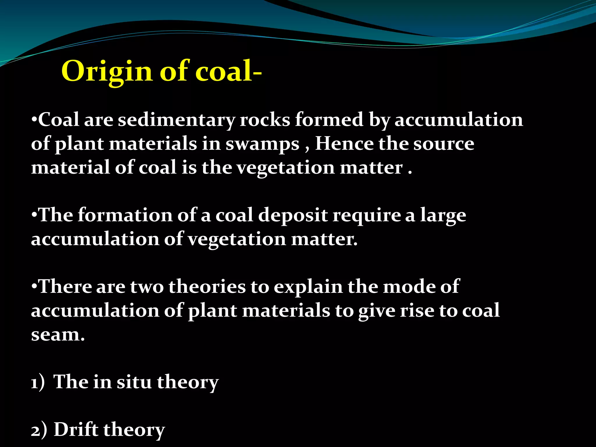 Origin of coal b.sc.sem. v paper i final | PPTX
