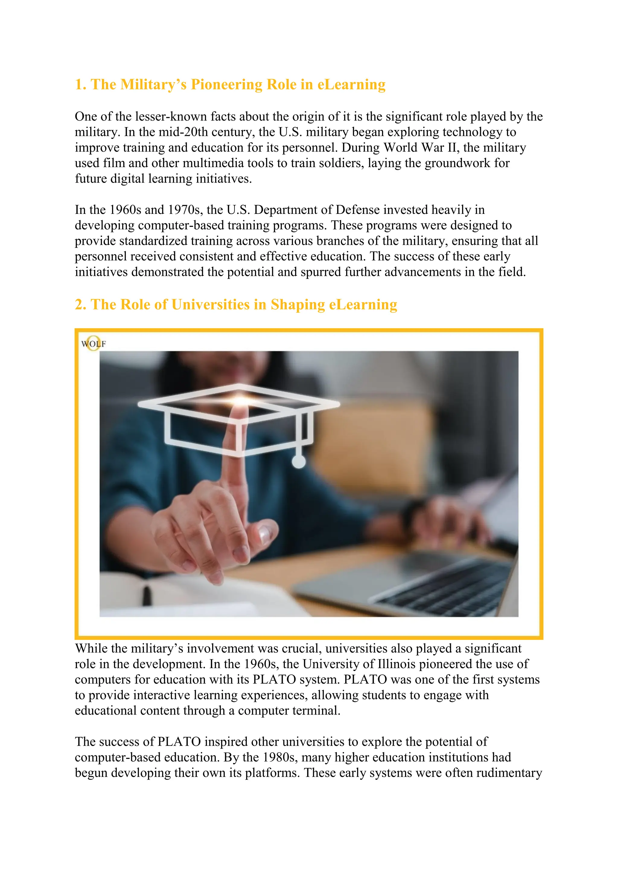 Origin of eLearning: 5 Unknown Facts | Business Wolf Magazine | PDF