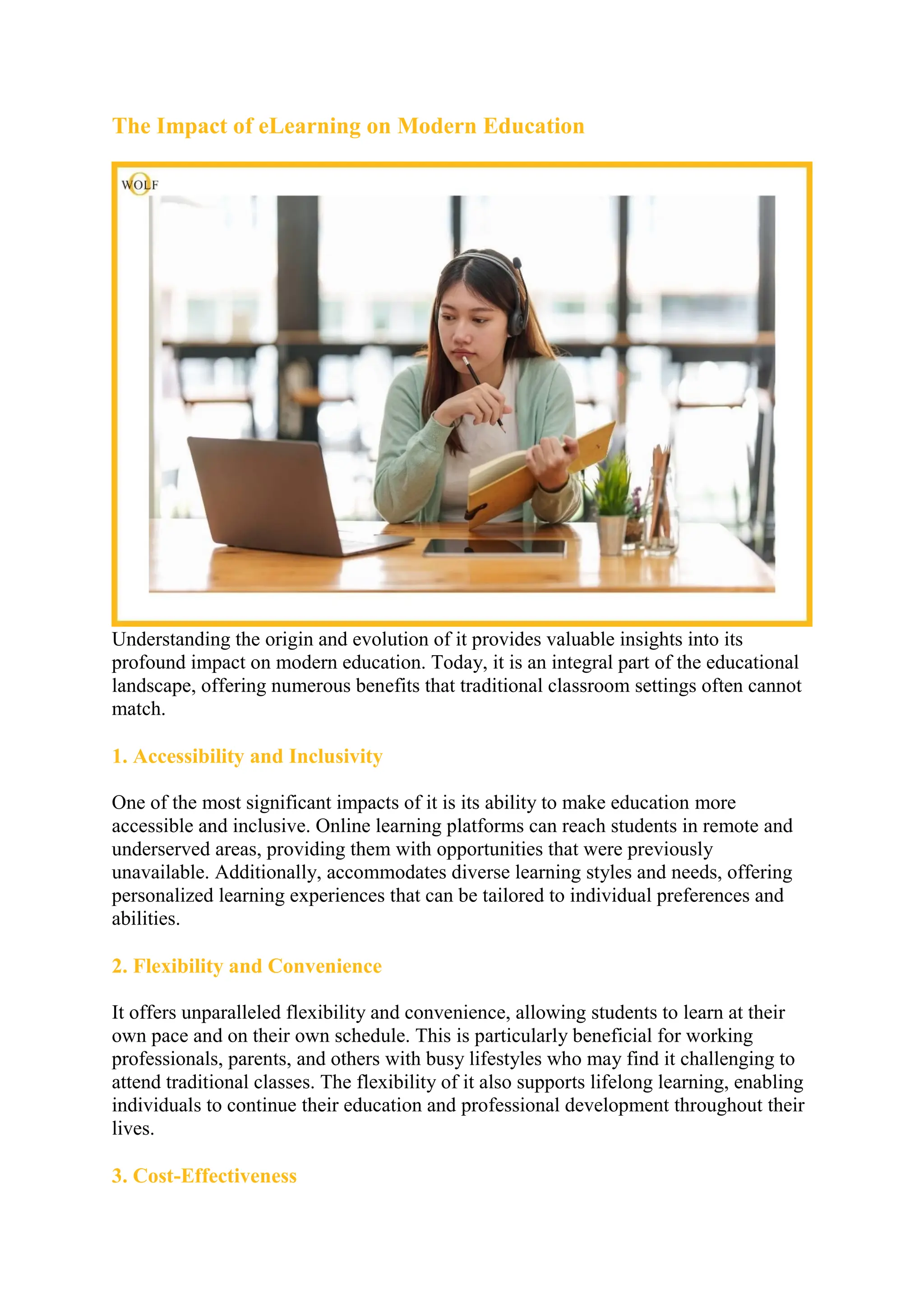 Origin of eLearning: 5 Unknown Facts | Business Wolf Magazine | PDF