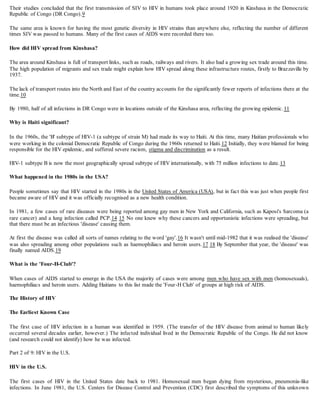 Origin of hiv | DOCX | Infectious Diseases | Diseases and Conditions