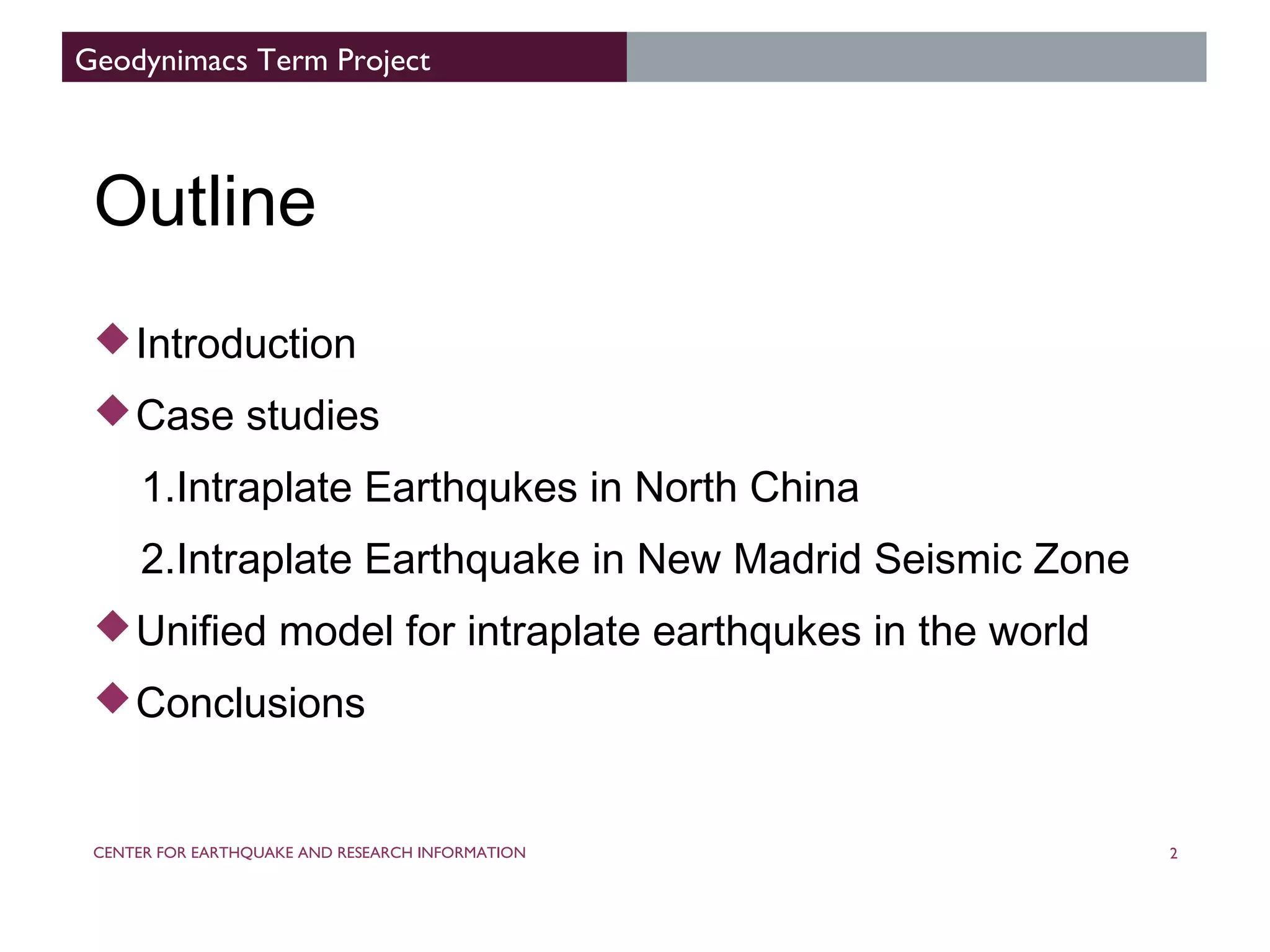 Origin of intraplate earthquakes | PPT