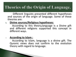 Origin of language | PPTX