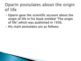Origin of life | PPTX