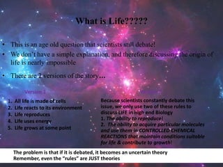 Origin of life in universe | PPTX