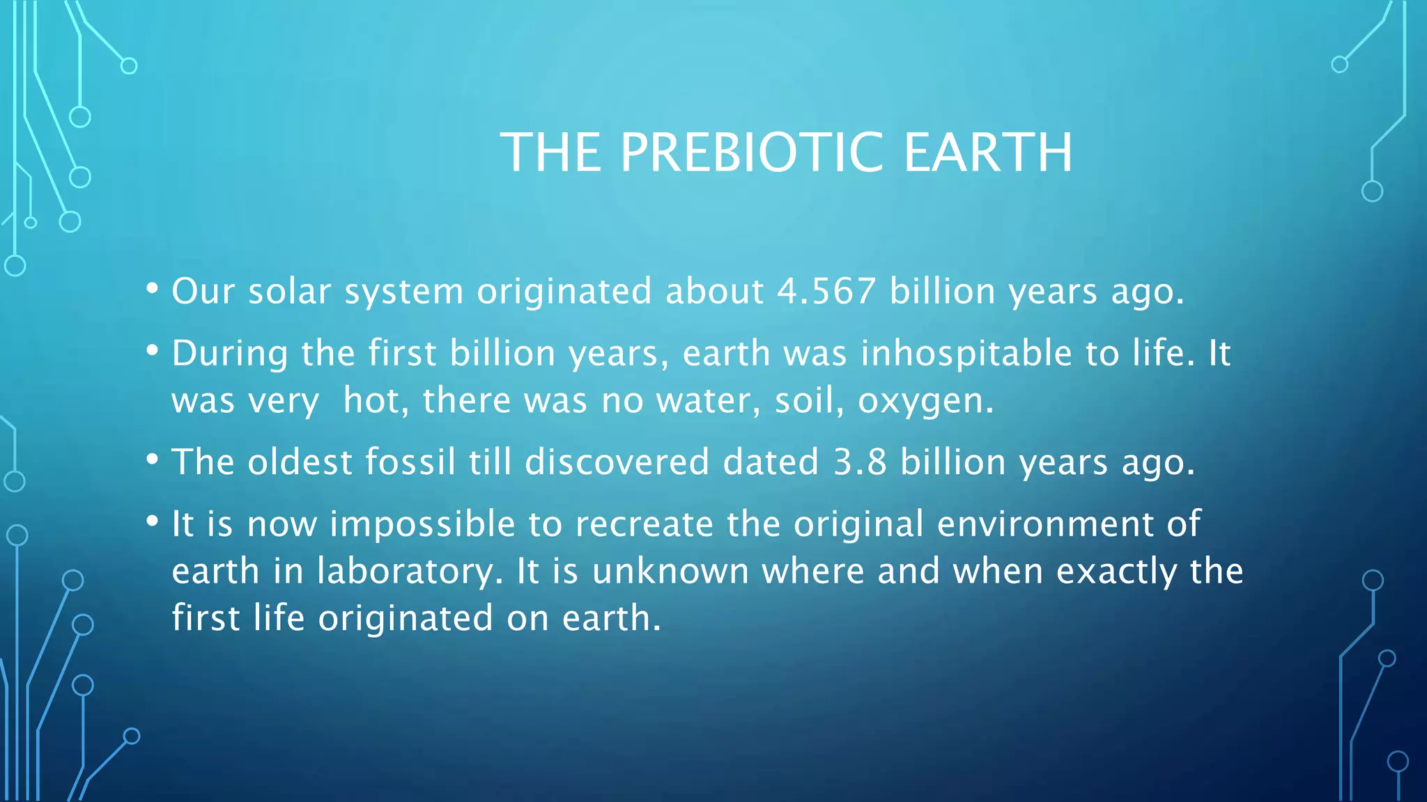 Origin of life on earth | PPTX