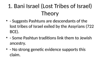 Theories About the Origin of Pashtuns submitted | PPT