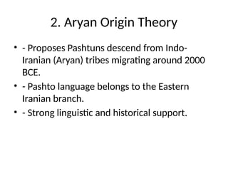 Theories About the Origin of Pashtuns submitted | PPTX