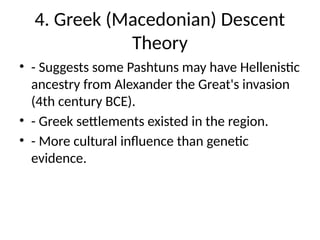 Theories About the Origin of Pashtuns submitted | PPT