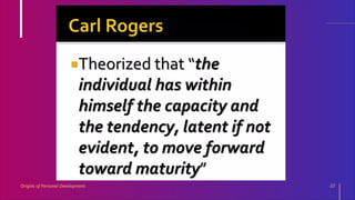 ORIGINS OF PERSONAL DEVELOPMENT INCLUDING THE DIFFERENCE BETWEEN ...