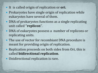 Origin of replication, replication fork, enzymes | PPTX