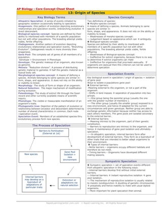 Origin ofspecies cheat sheet | PDF