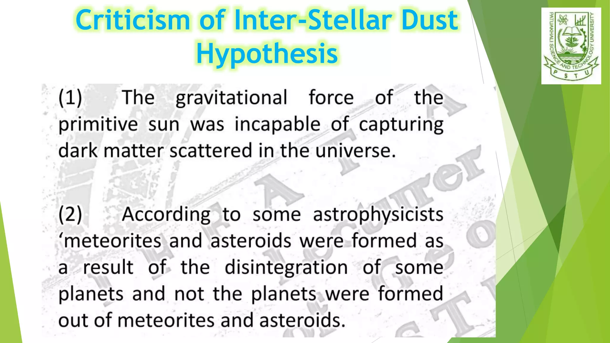 Origin of the solar system hypotheses | PPTX