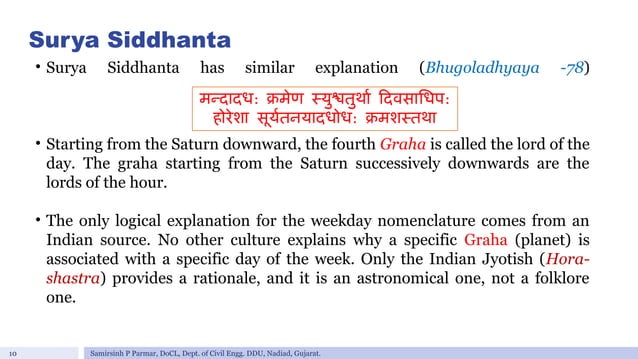 ORIGIN OF WEEKDAY NAMES - Hindu Calender.pptx