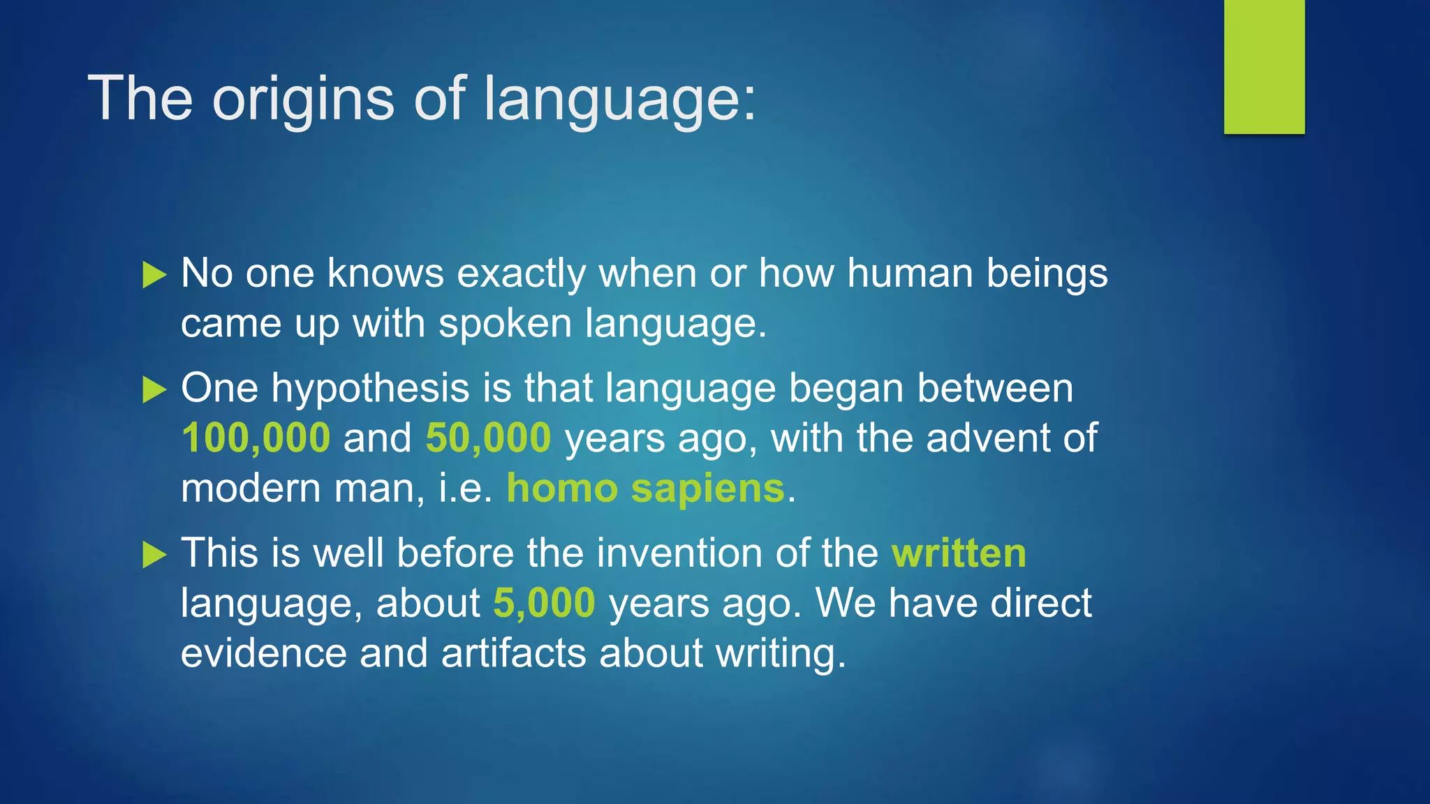 The origins of language | PPTX