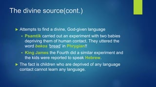 The origins of language | PPTX