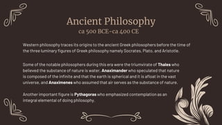 Origins and Developement of Philosophy | PPTX