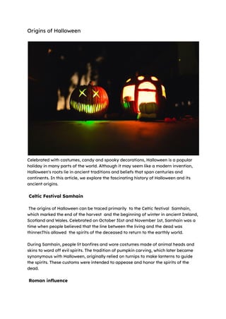 Origins of Halloween | PDF | National & Civic Holidays | Holidays