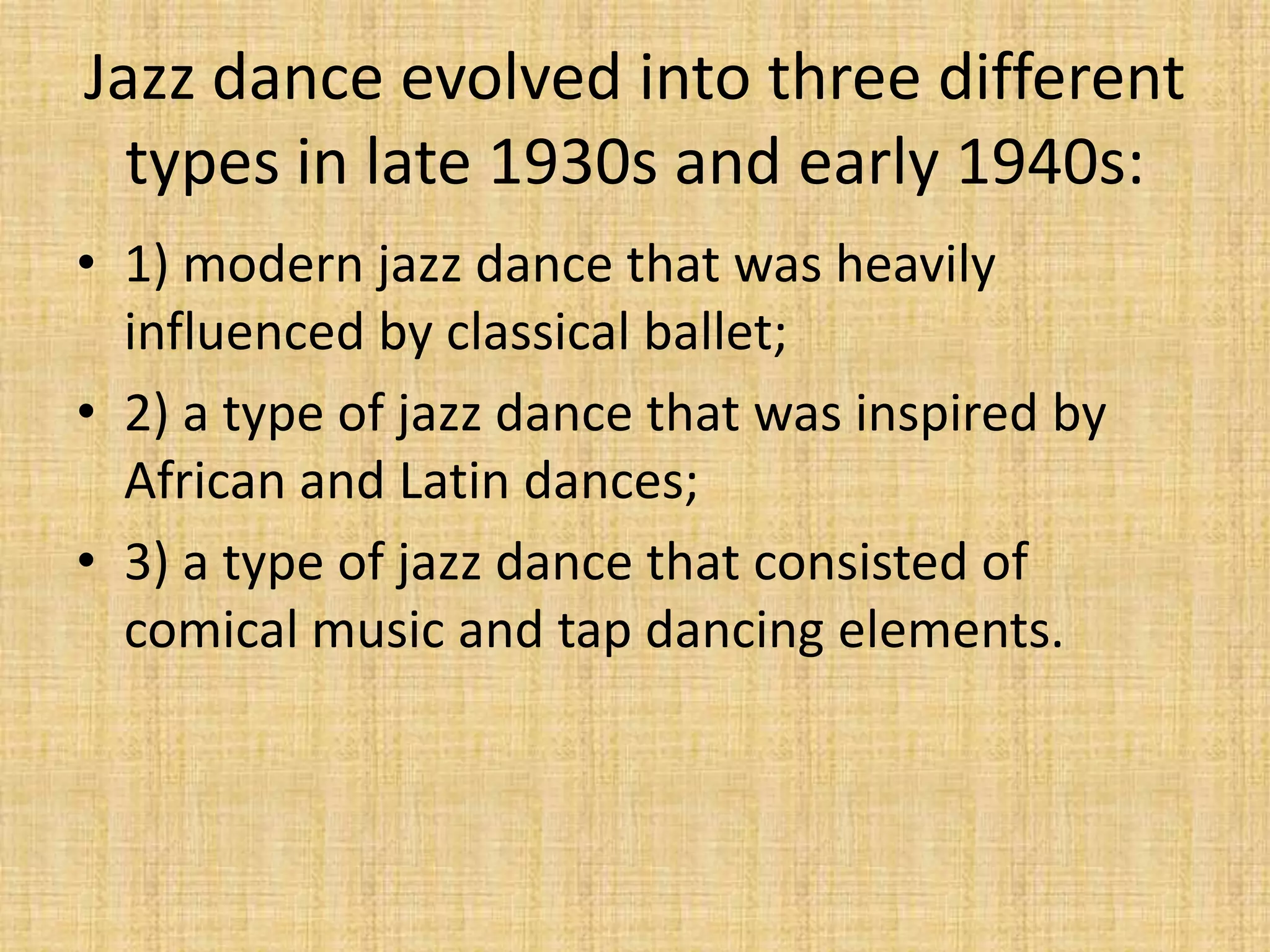 Origins of jazz dance | PPTX