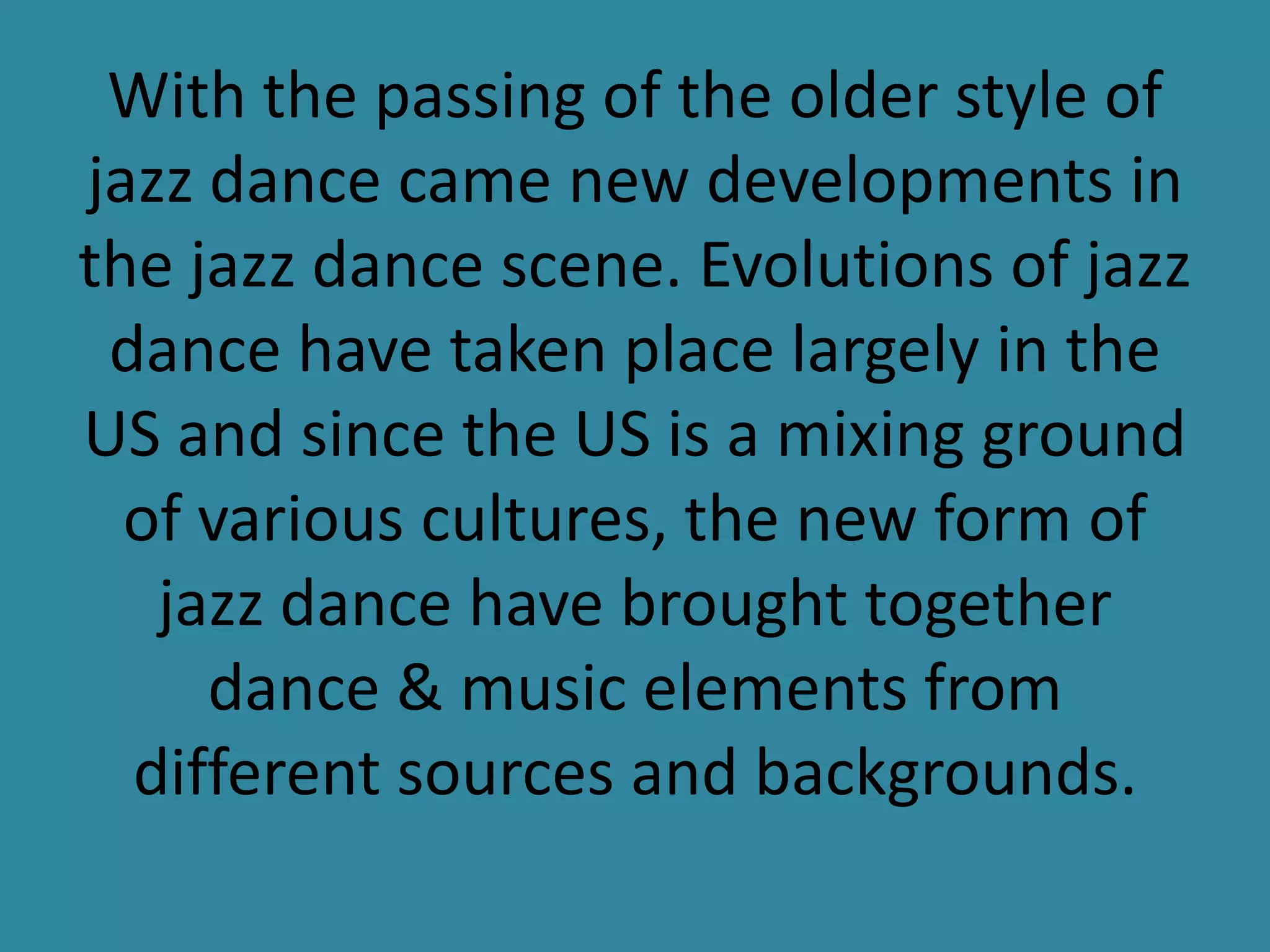 Origins of jazz dance | PPTX