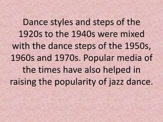 Origins of jazz dance | PPTX