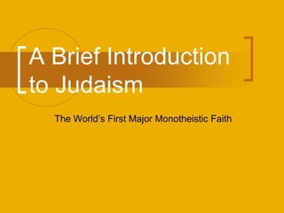 Origins of Judaism ...