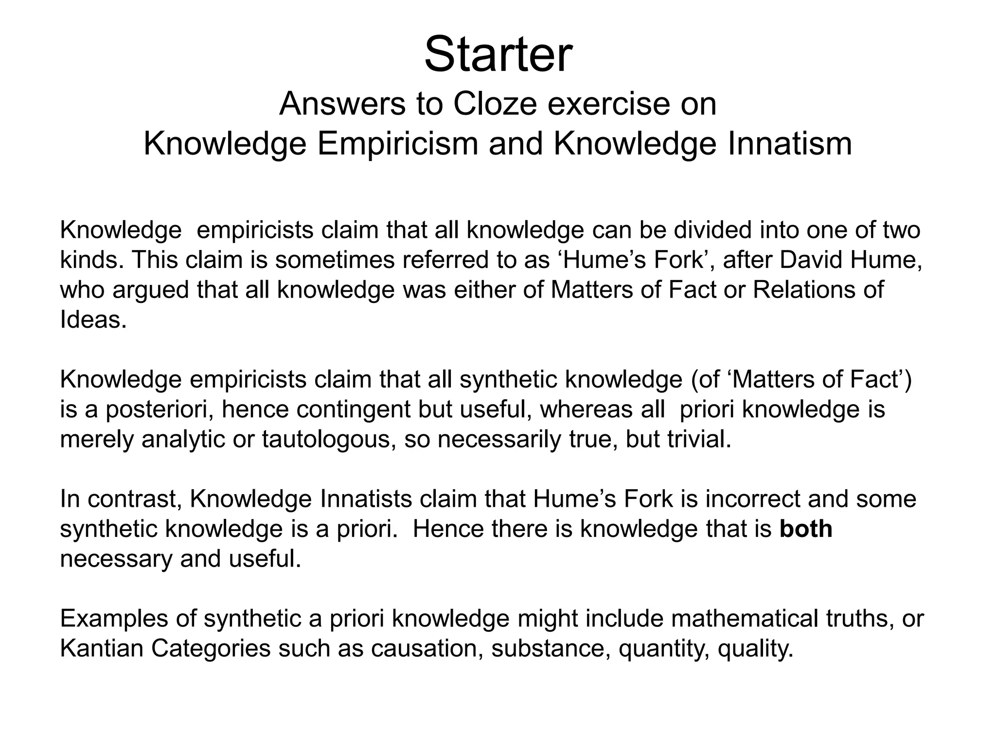 Origins of knowldge 2016 revision 3. knowledge empiricism | PPT