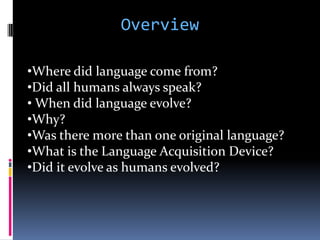 Origins of language | PPTX