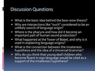 Origins of language | PPTX