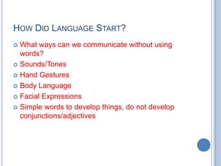 Origins of language | PPT