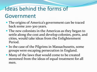Origins of the american government ppt | PPTX
