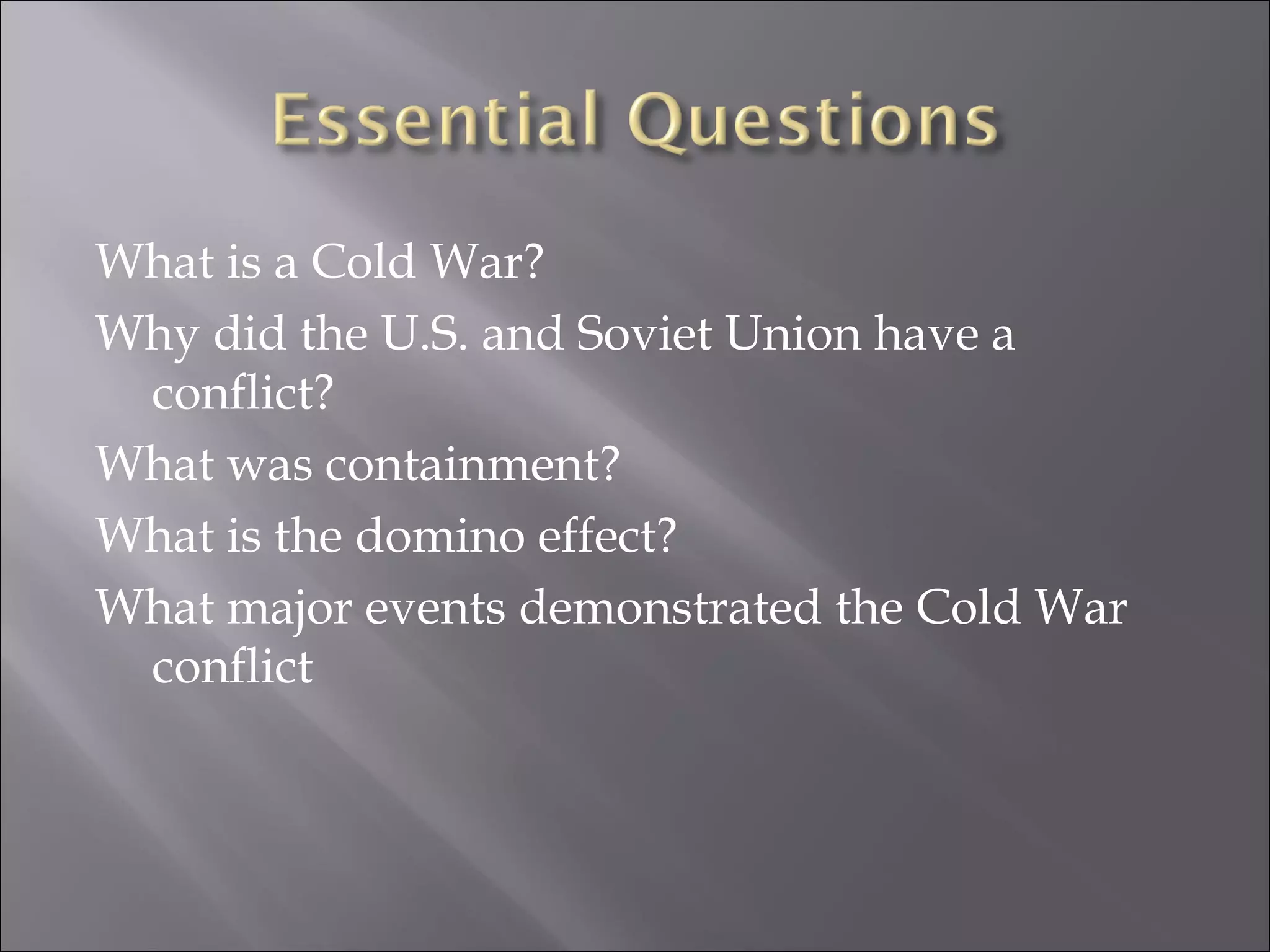 Origins of the cold war | PPT