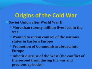 Origins of the cold war | PPT