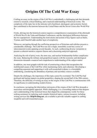 Origins Of The Cold War Essay.pdf