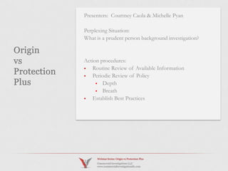 Origin vs Protection Plus | PPTX