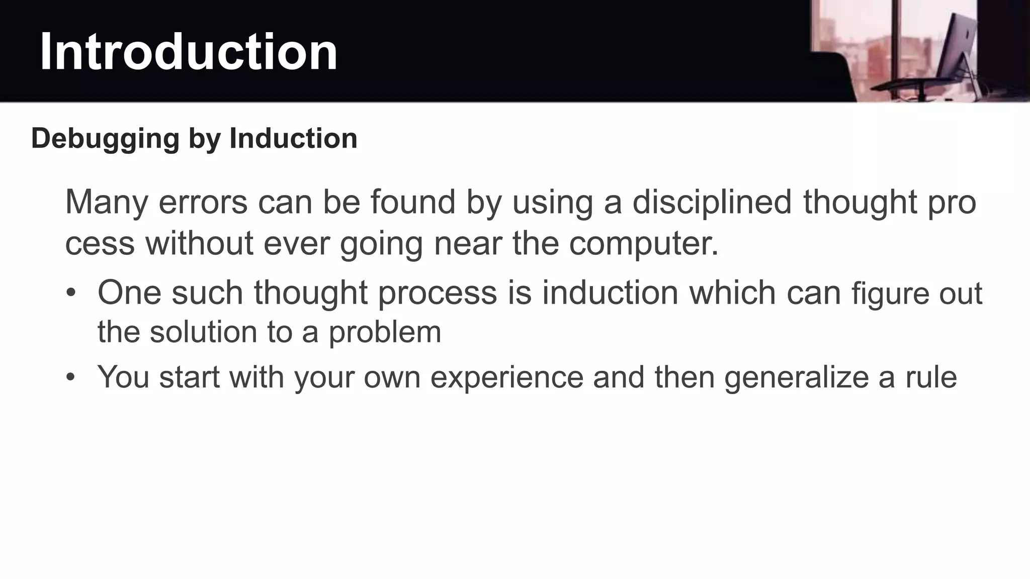 Debugging by induction | PPSX