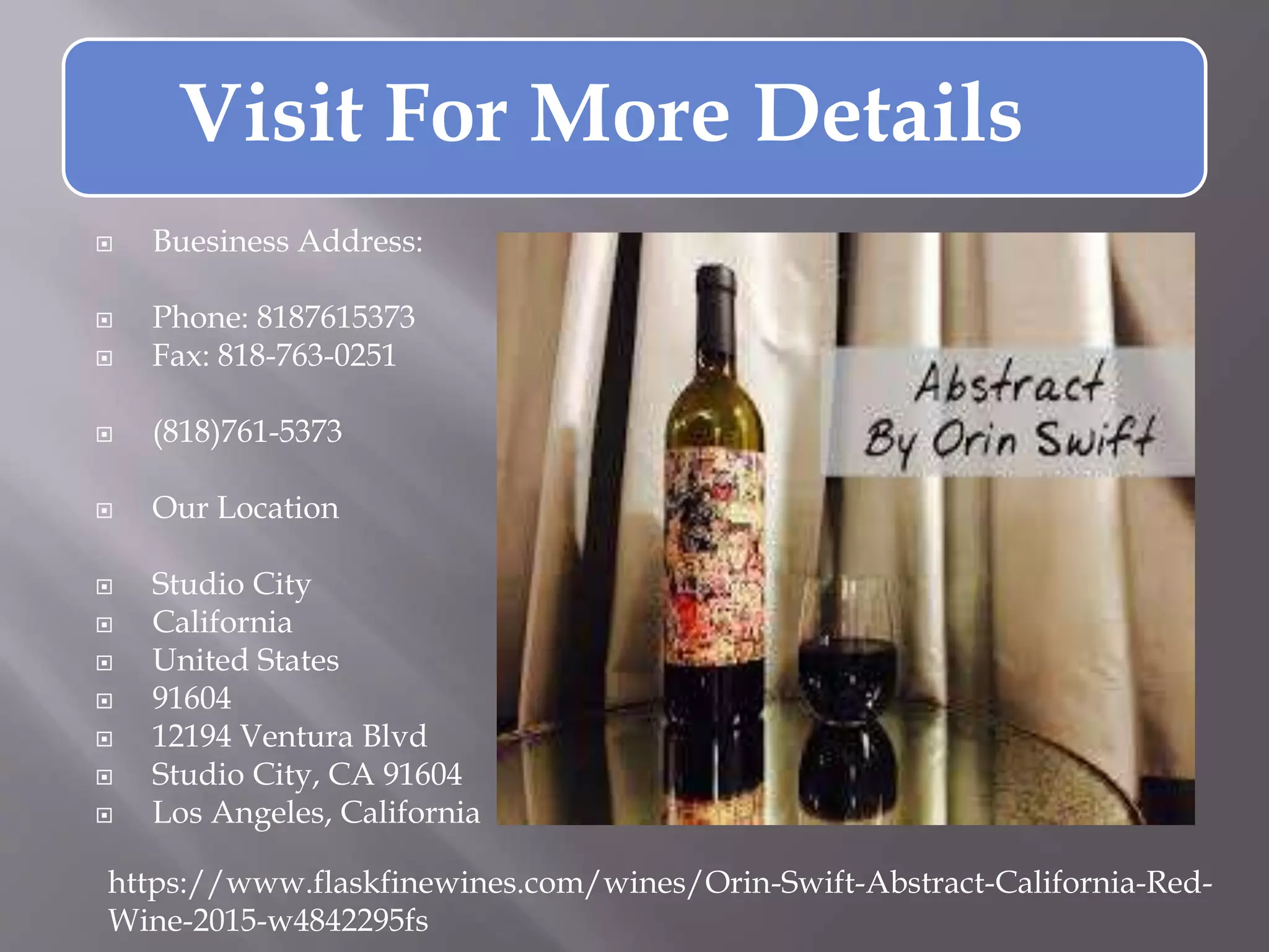 Orin swift abstract california red wine 2015 | PPTX
