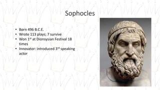 Oedipus Rex: Introduction to Greek Theater | PPTX | Drama | Genres