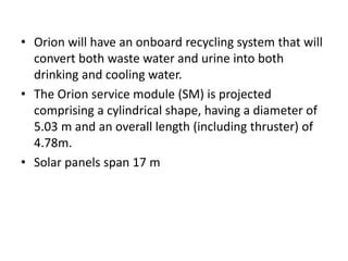 NASA Orion Multi Purpose Crew Vechicle - Full Explanation | PPTX