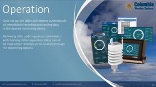 User Guide: Orion™ Weather Station (Columbia Weather Systems) | PDF