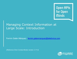 Orion Context Broker introduction 20240115 | PPT
