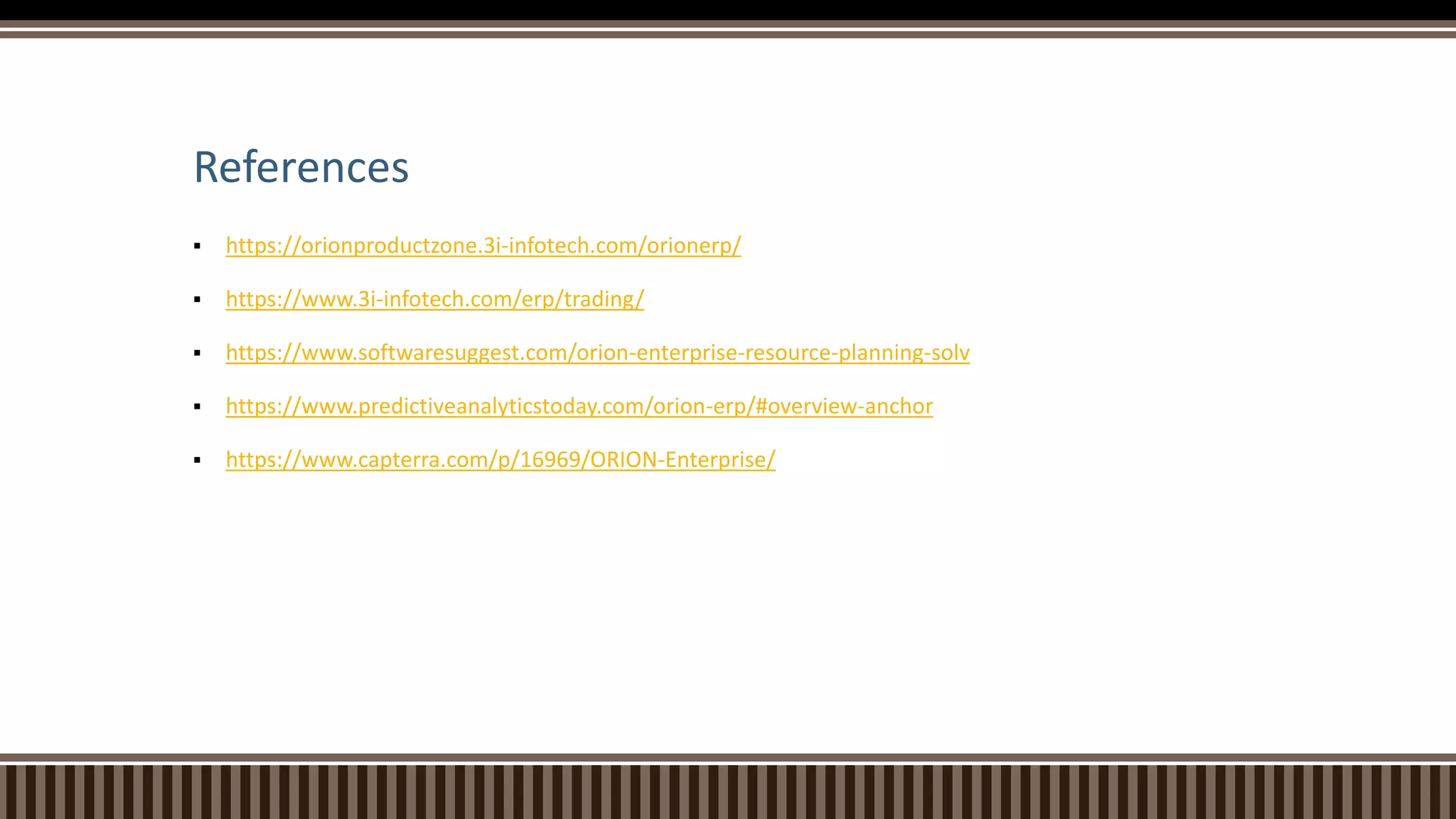 Orion Enterprise Resource Planning System | PPT