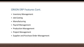 Orion Enterprise Resource Planning System | PPT